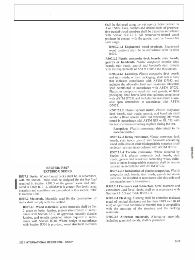 2021 Irc 507 Decks | PDF