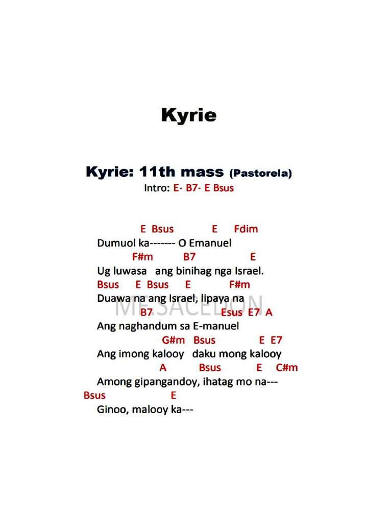 Kyrie - 11th Mass Pastorela | PDF