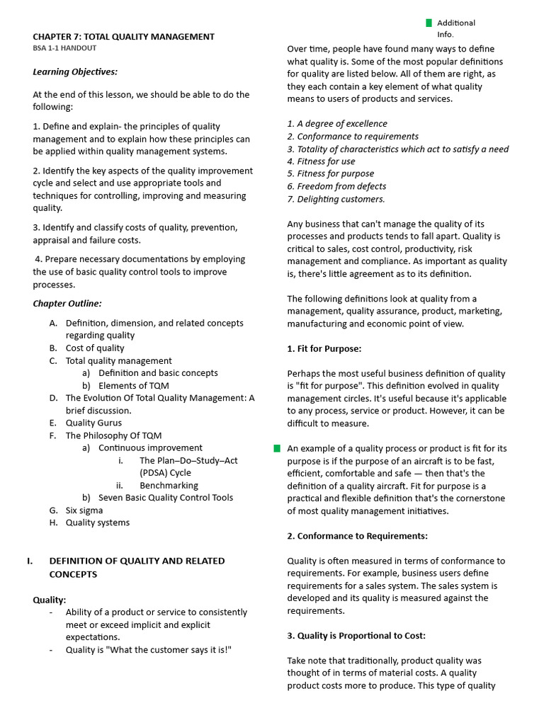 OM - TQM FTE Reviewer 7 | PDF