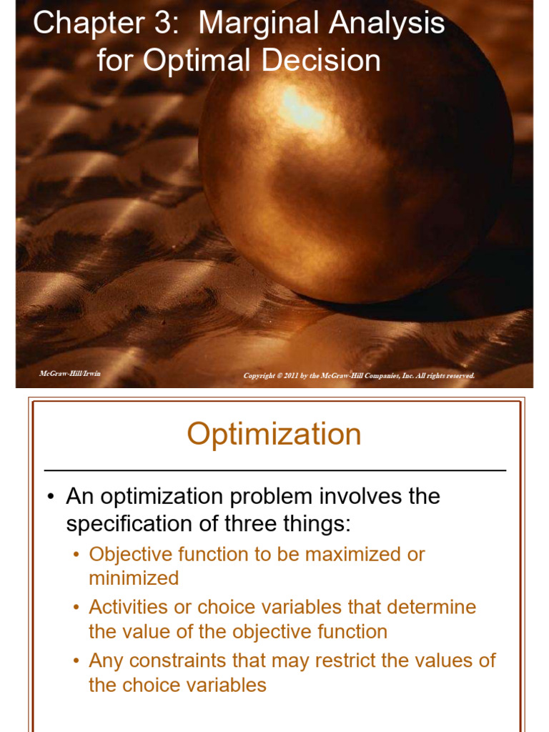 Chapter 3 Marginal Analysis for Optimal Decision | PDF