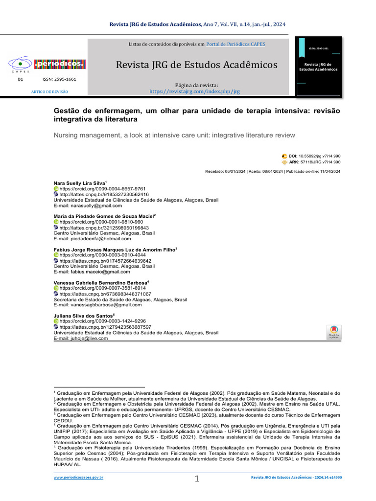 2 - Aula Gest - o de Enfermagem, Um Olhar para Unidade de Terapia Intensiva | PDF