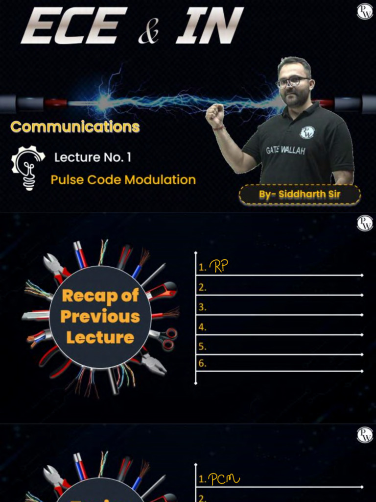 Pulse Code Modulation 01 - Class Notes (By Siddharth Sir) | PDF
