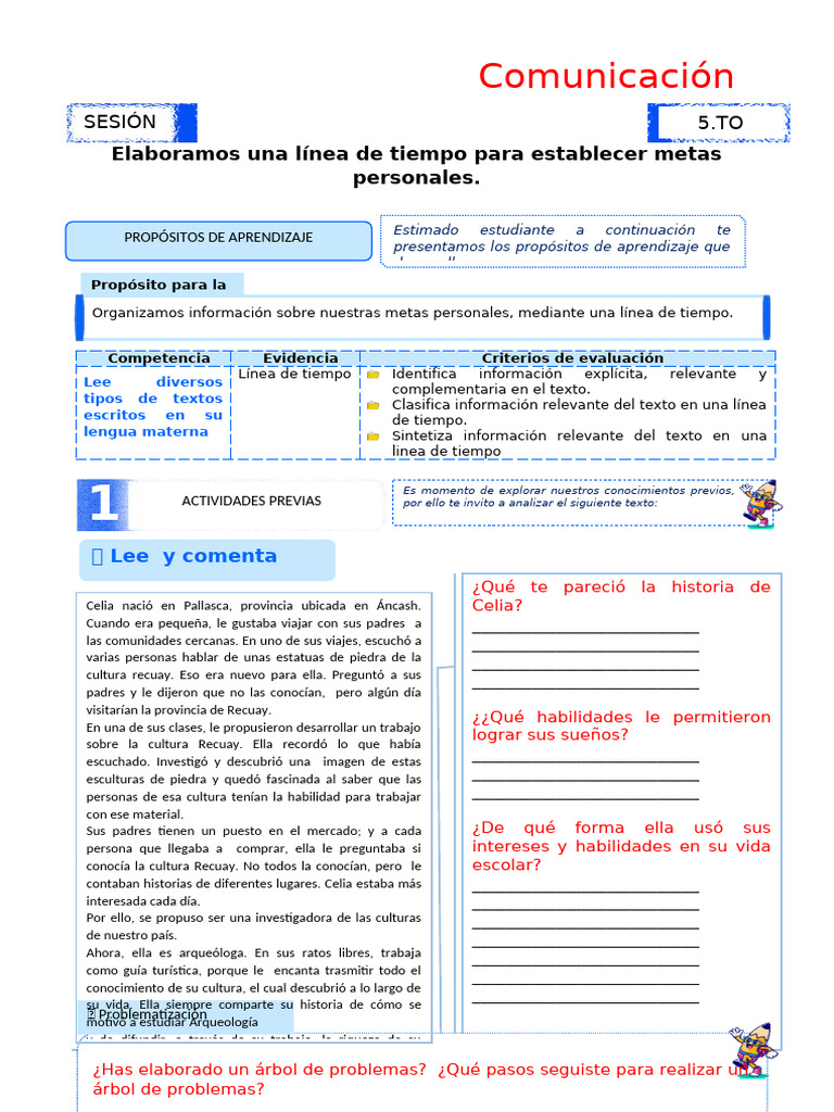 5° - Ficha - de - Aplicación-Sesión 3°-Sem.2-Exp.7-Com | PDF