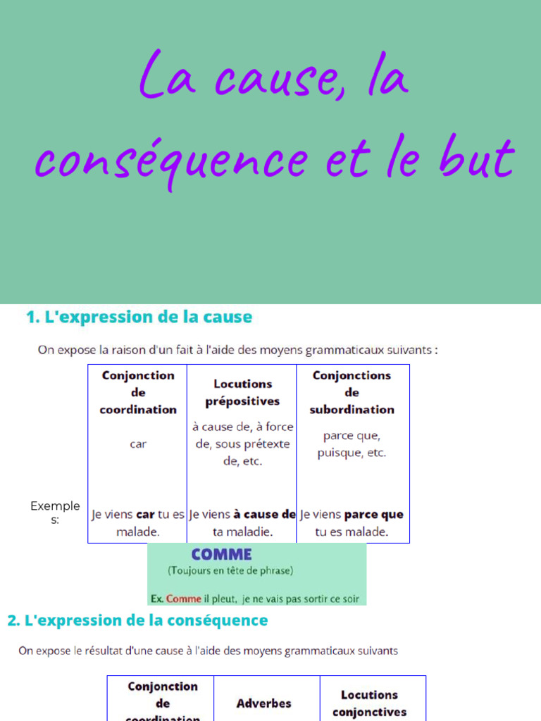 La Cause, La Conséquence Et Le But | PDF