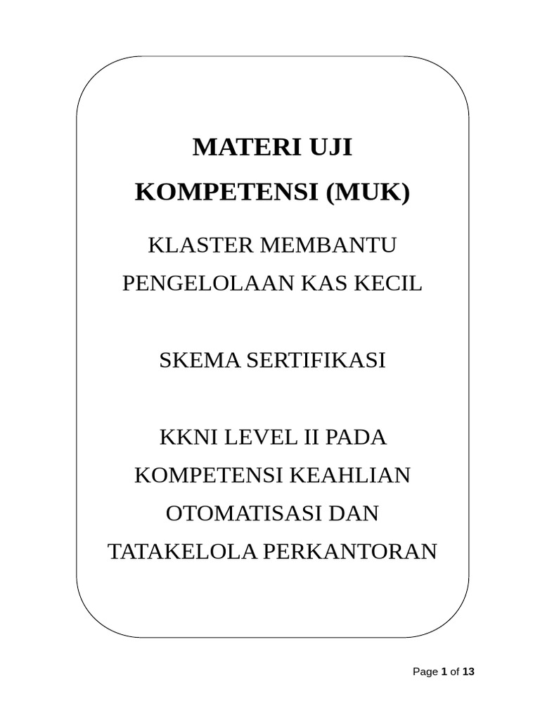 MUK KAS KECIL | PDF