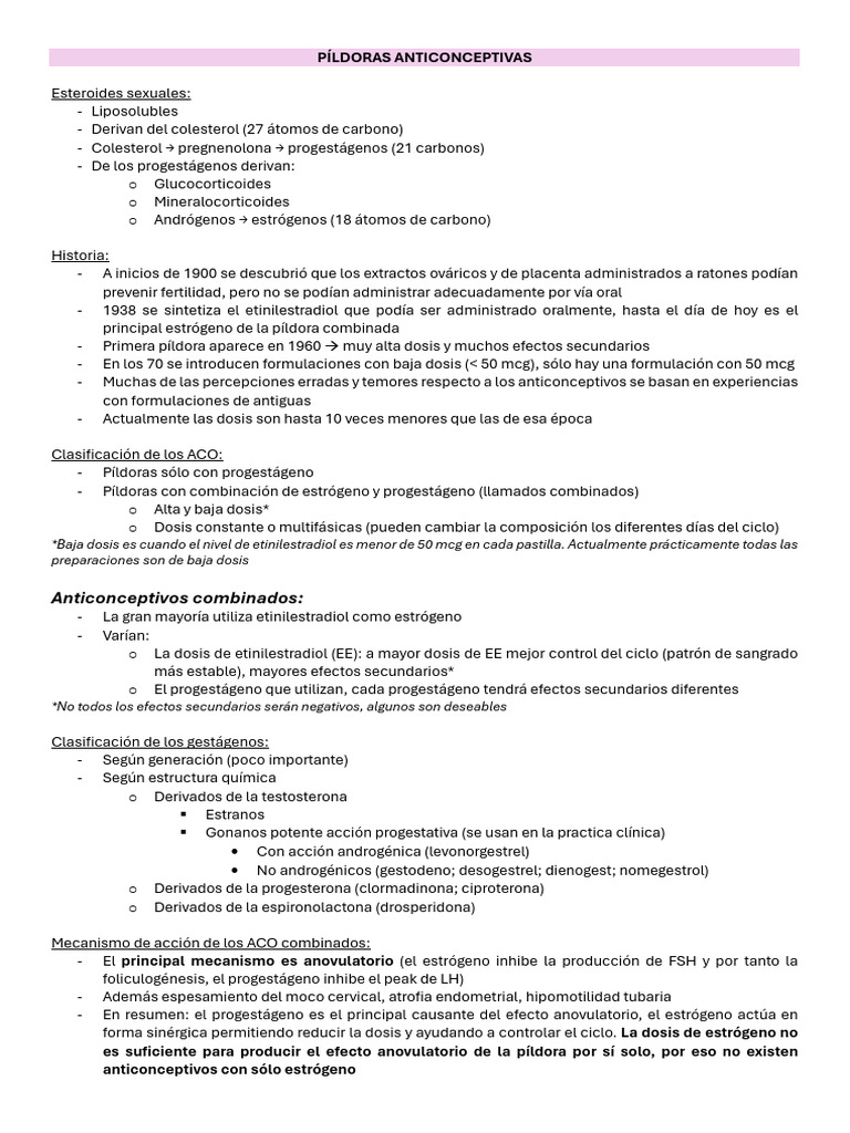 Píldoras Anticonceptivas | PDF