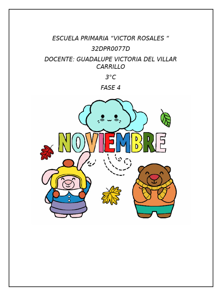 3°c Planeación Del Mes de Noviembre | PDF | Tradiciones | Narración