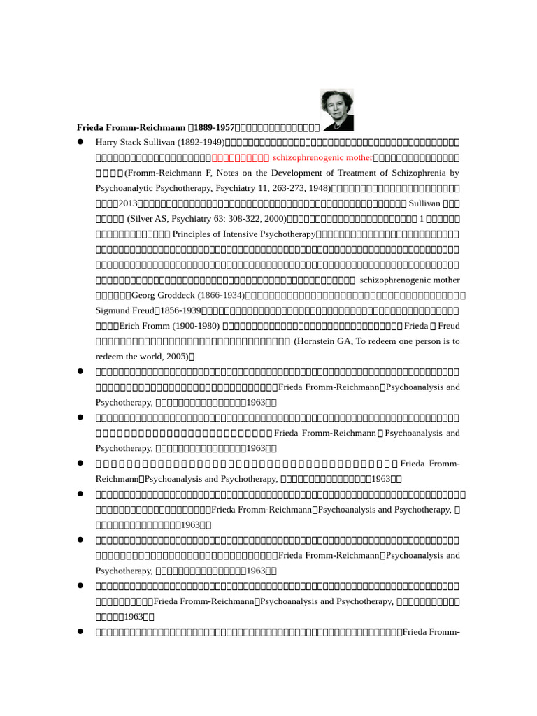 Frieda Fromm Reichmann | PDF