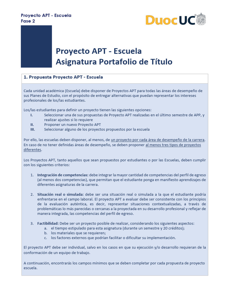 Propuesta Proyectos Escuela | PDF