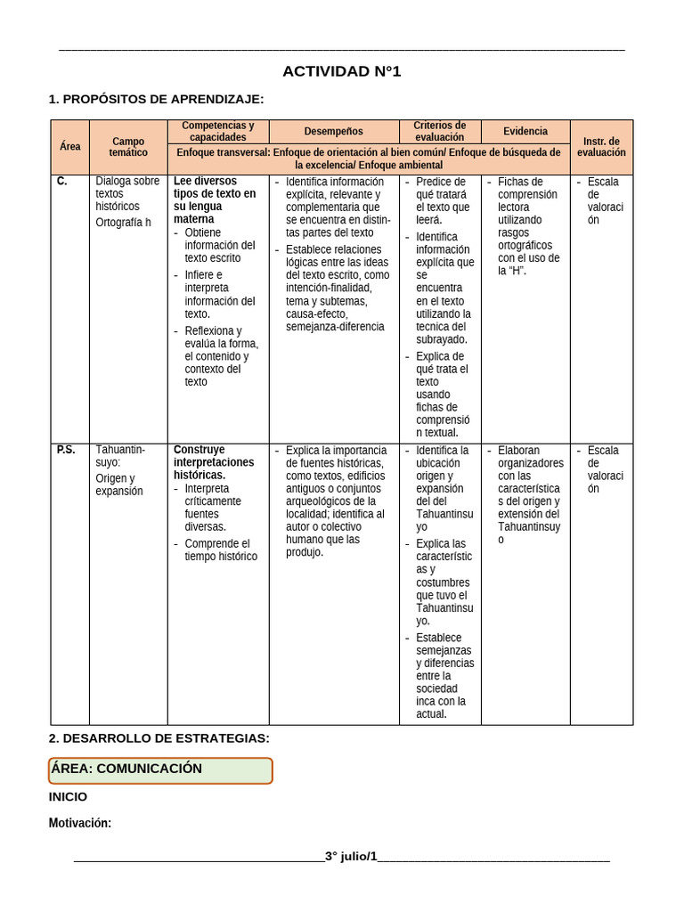 3er Grado - Actividad Del 03 de Julio | PDF