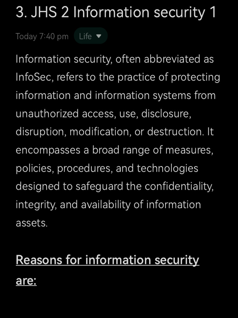 Information Security 1 Pdf Information Security Technology