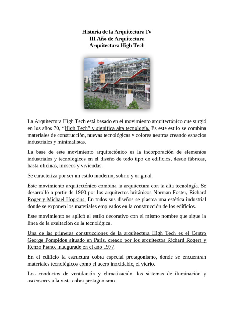 Arquitectura High Tech | PDF