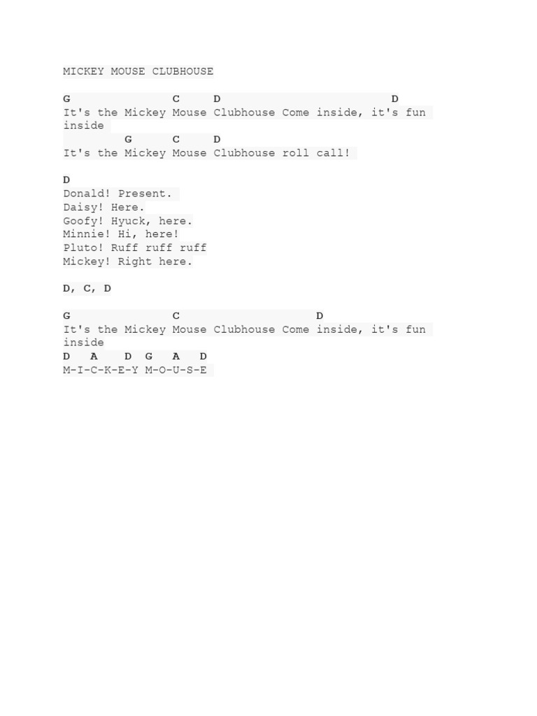 Mickeymouse Clubhouse | PDF