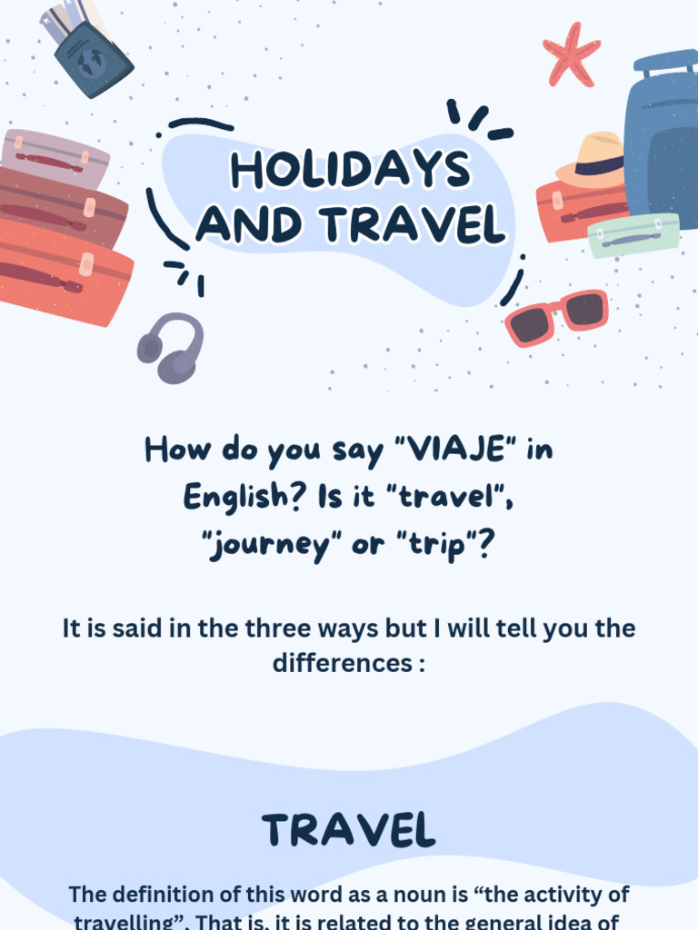 Vocabulary - Holidays and Travel - 20240923 - 212805 - 0000 | PDF
