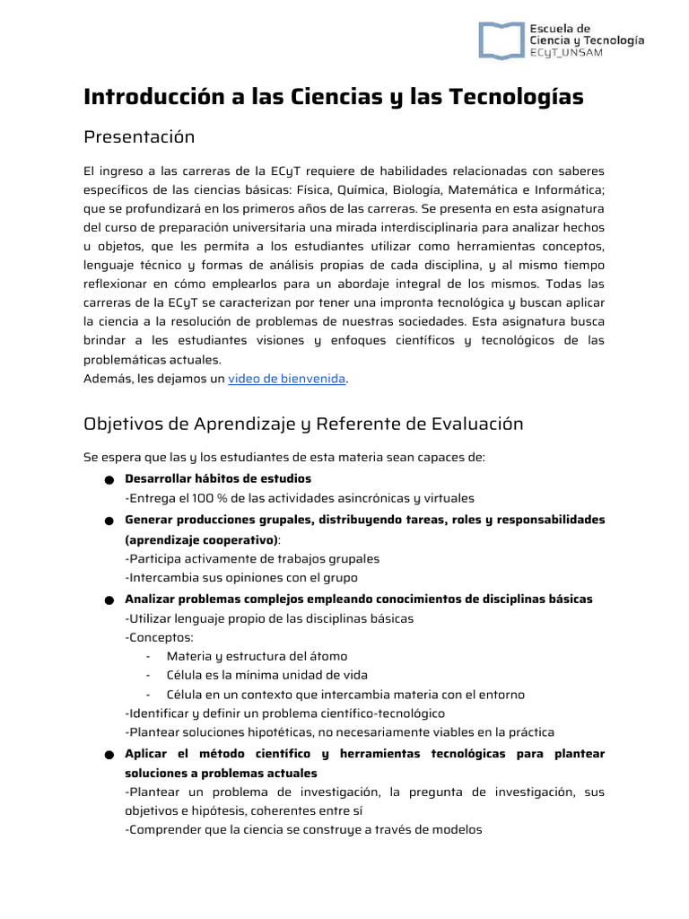 Programa y Cronograma ICyT 2024 - Estudiantes | PDF