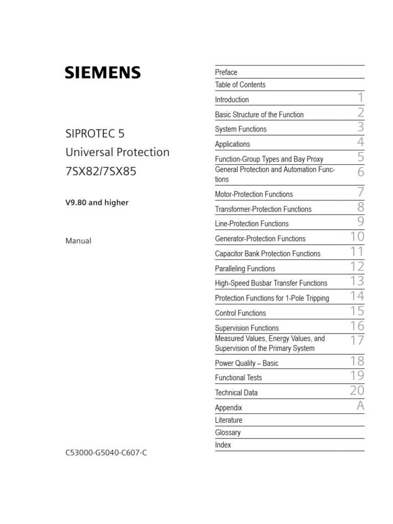 SIP5 7SX82 85 V09.80 Manual C607-C en | PDF