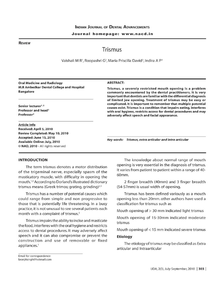 Trismus | PDF