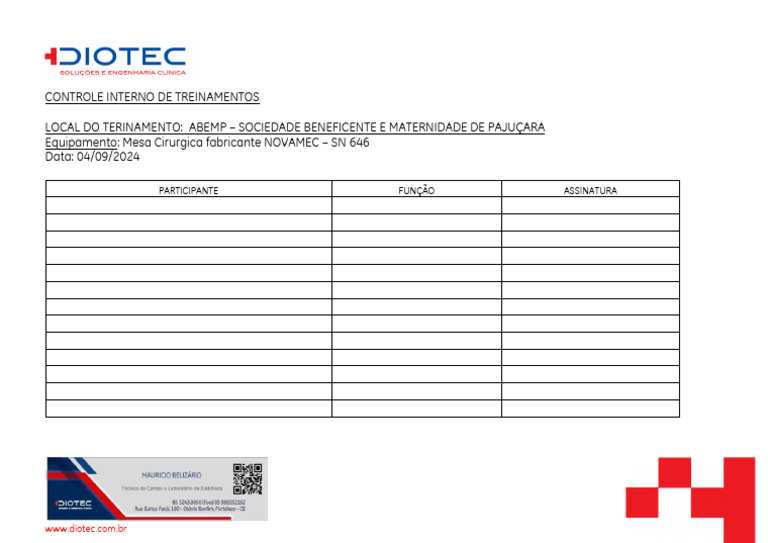 Controle De Treinamento Pdf