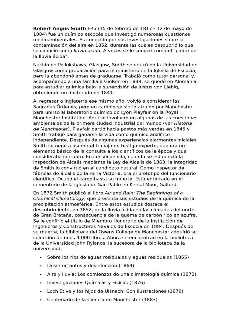 Robert Angus Smith | PDF