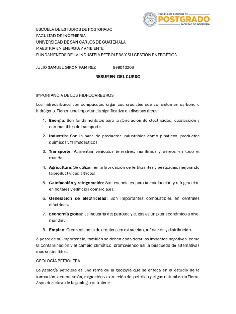 Resumen Del Curso | PDF