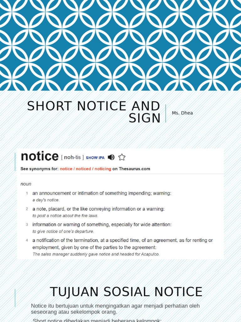 Panduan Membuat Short Notice | PDF | Linguistics