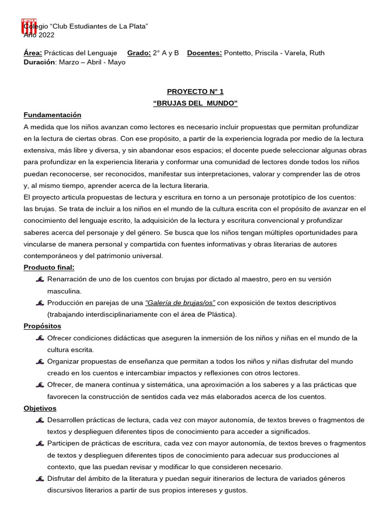 PROYECTO BRUJAS POR EL MUNDO | PDF