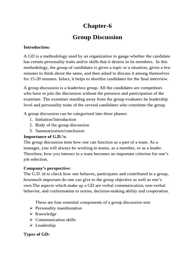 Group Discussion | PDF