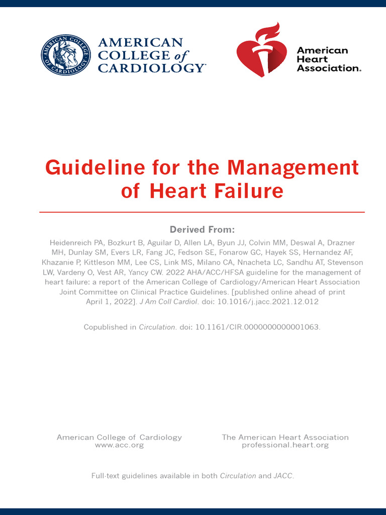 Acc Aha Heart Failure Guidelines 2022 Update | PDF