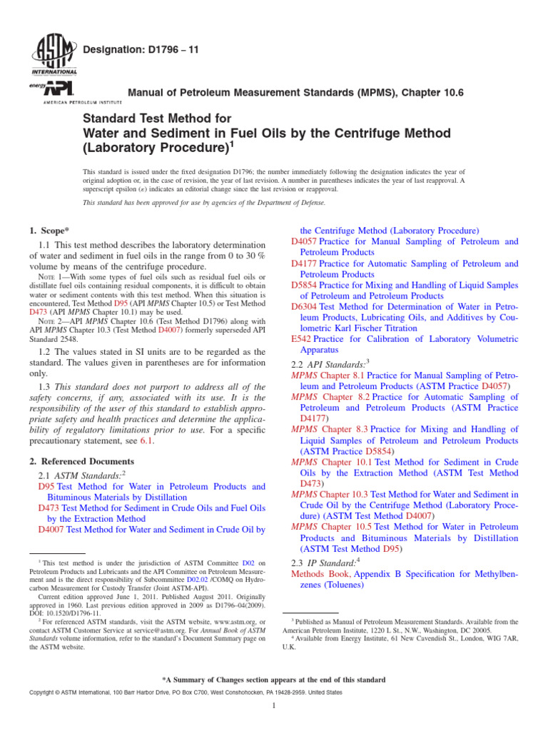 Astm D1796 Aguas y Sedimento | PDF
