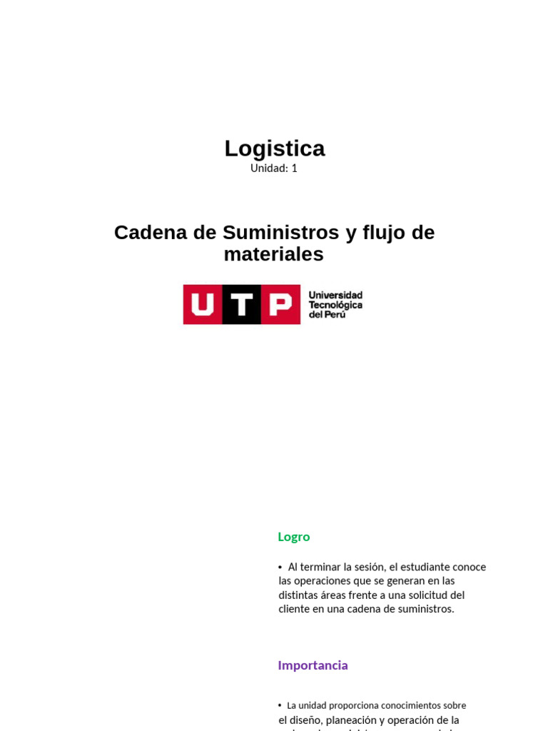 S01.s1 Cadena de Suministros y Flujo de Materiales | PDF