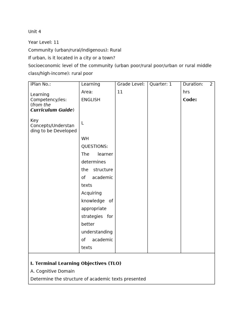 ELT 202A Unit 4 | PDF