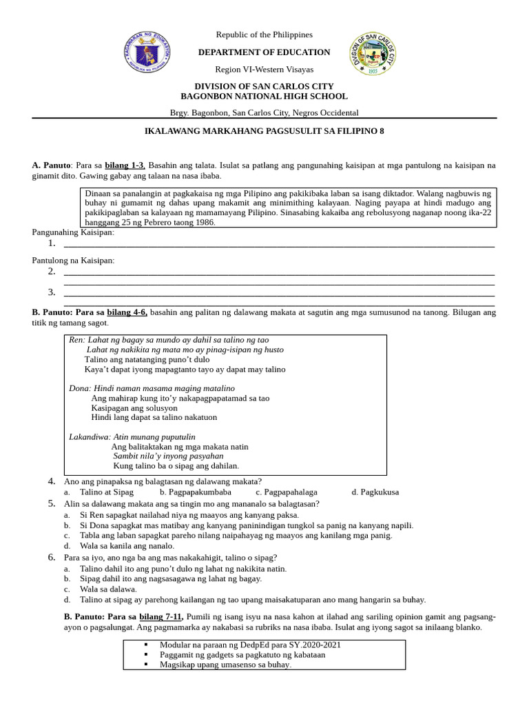 Filipino 8 | PDF