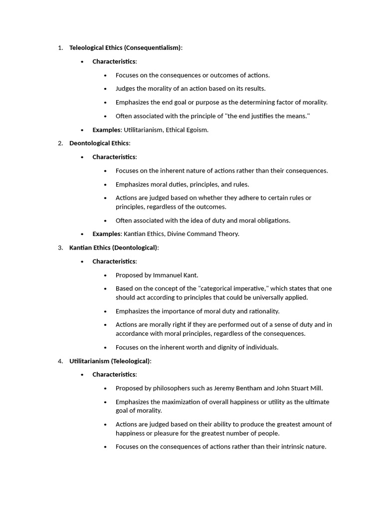 Ethics Study sheet | PDF