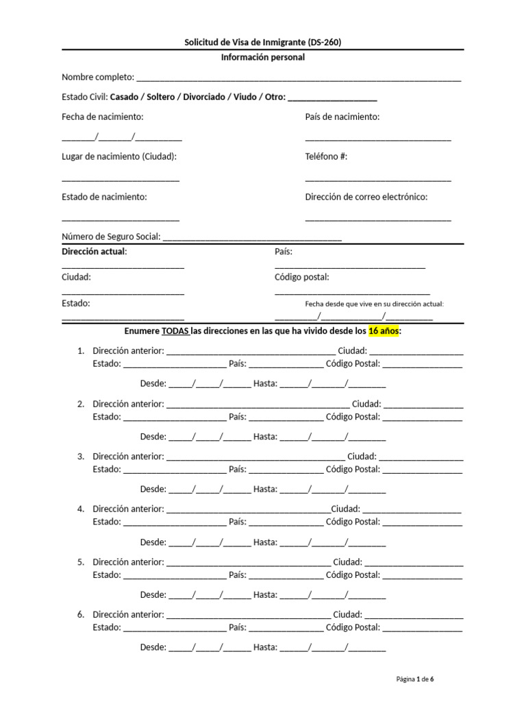 DS-260 Questionnaire - Spanish-2 | PDF