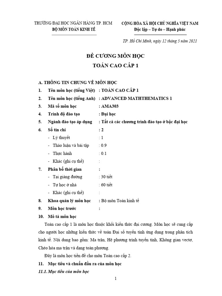 đề cương TCC1 | PDF