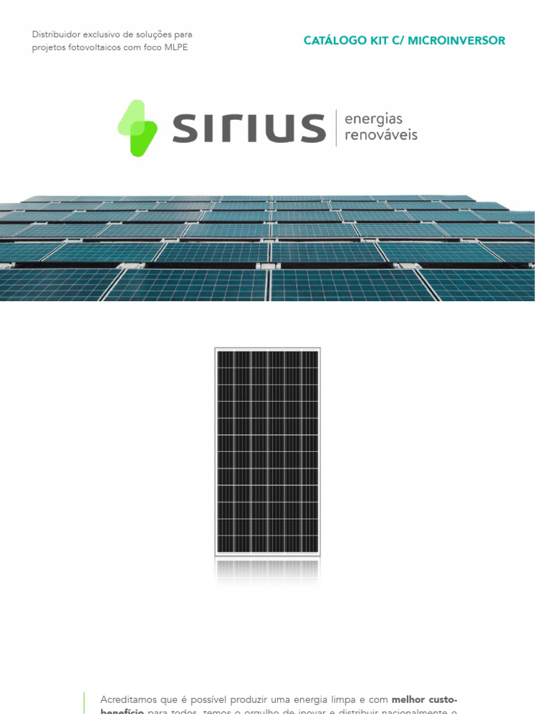 Catálogo Kit C - Microinversor Sirius | PDF