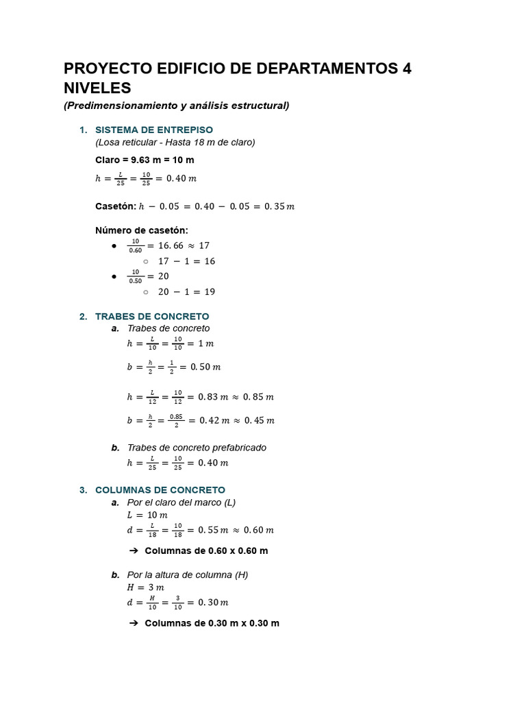 PROYECTO EDIFICIO DE DEPARTAMENTOS - Sistemas Constructivos y Estructurales III | PDF