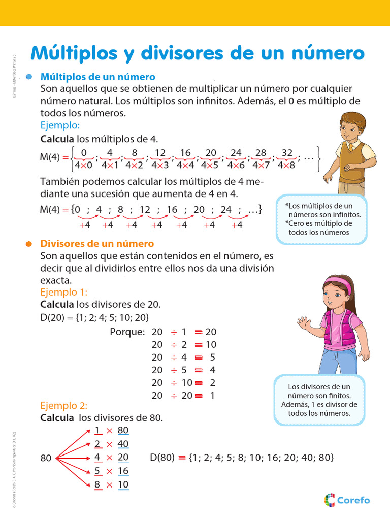 Múltiplos y Divisores de Un Número | PDF | División (Matemáticas ...