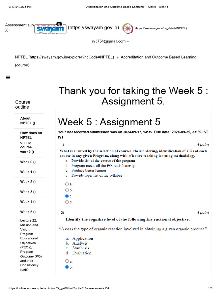 Accreditation and Outcome Based Learning - Week 5 | PDF