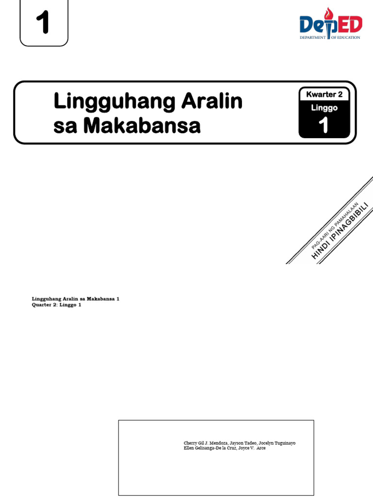 LE - Makabansa 1 - Q2 - W1 - Version 1 - Layout Edited | PDF