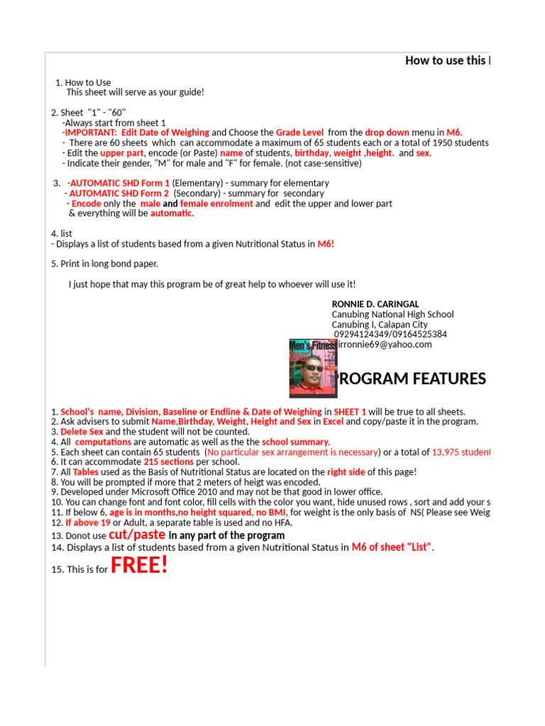 BMI 2024 2025 X Baseline | PDF