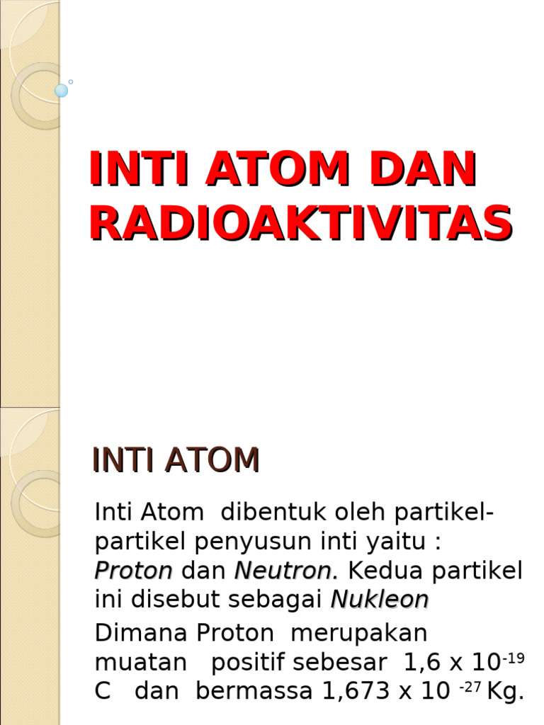 Inti Atom Dan Radioaktivitas | PDF