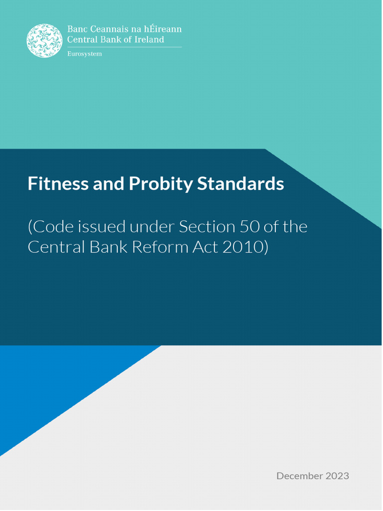 Fitness and Probity Standards | PDF