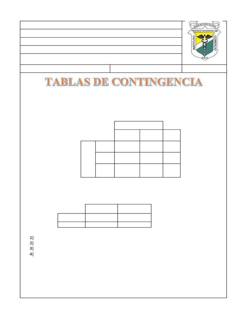 Tablas de contingencia 2024 (1) | PDF