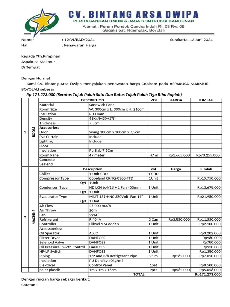 CV Bintang Arsa | PDF