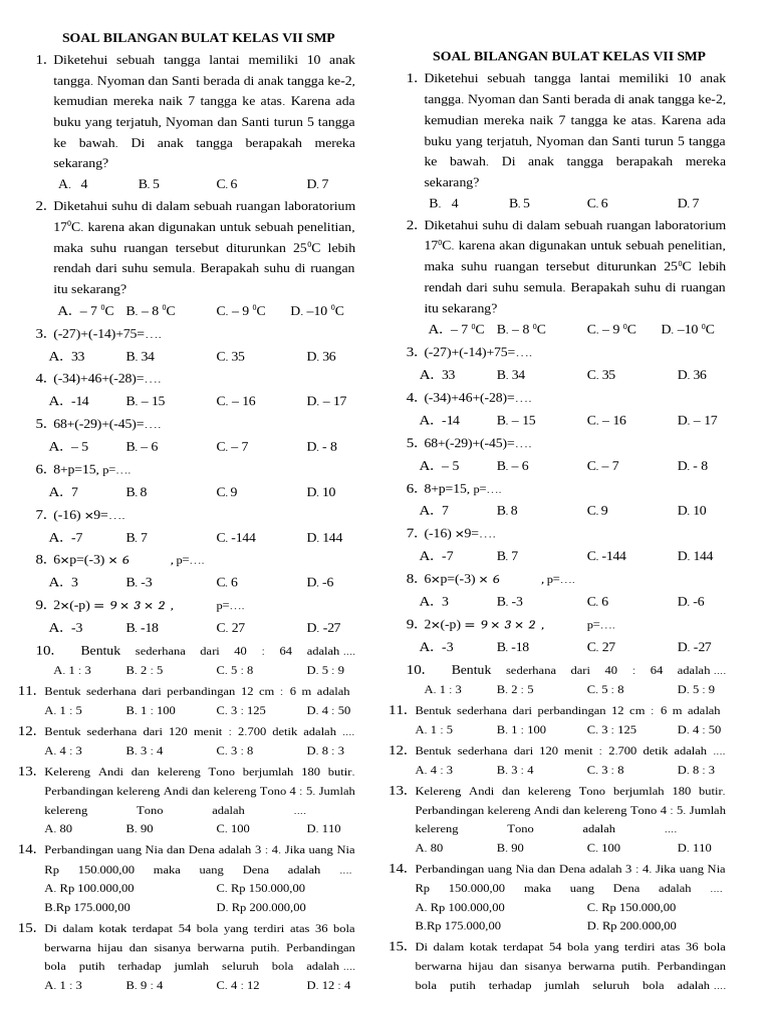 Les MTK Kelas 7 | PDF