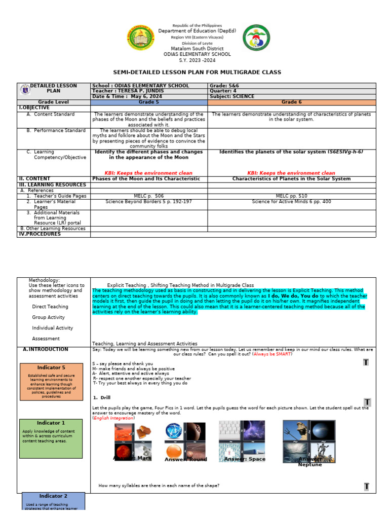 Science 5&6 CO DLP-4th Quarter | PDF