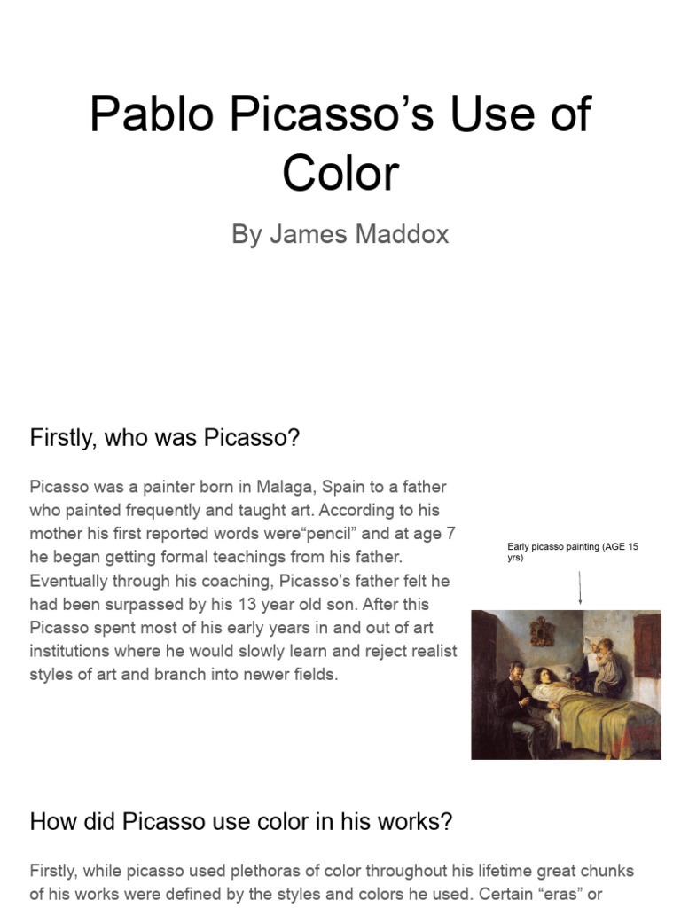 Pablo Picasso’s use of color | PDF
