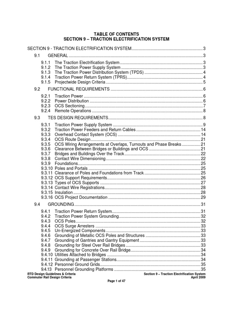 Section 09 - Traction Electrification System | PDF | Electrical ...