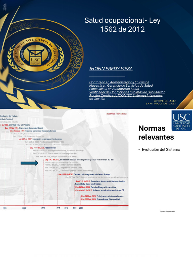 Ley 1562 de 2012 SG SST | PDF